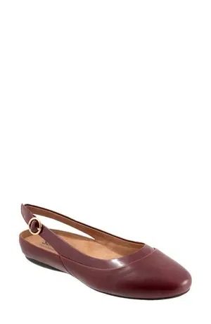 Softwalk Sheffield Slingback Flat - Cherry