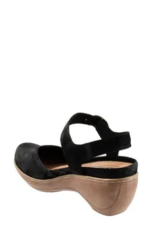 Softwalk Mabelle Platform Clog - Black Suede
