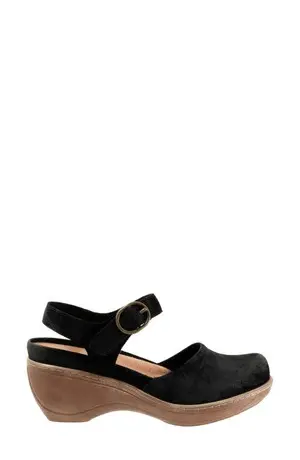 Softwalk Mabelle Platform Clog - Black Suede