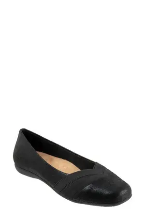 Trotters Stella Flat - Black Lizard