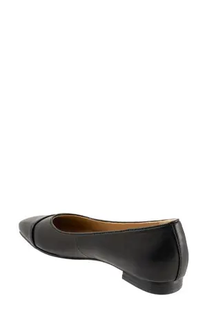 Trotters Harbor Cap Toe Flat - Black