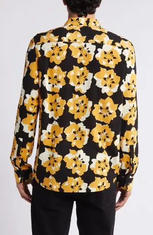 Hugo Emero Floral Button-up Shirt - Gold