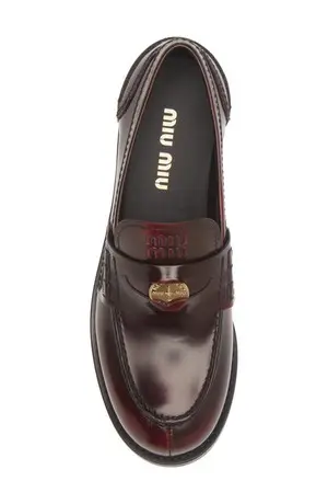 Miu Miu Leather Penny Loafer