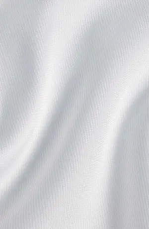 David Donahue Slim Fit French Cuff Covered Placket Formal Shirt - White