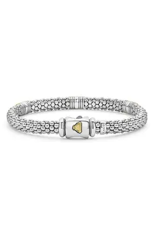 Lagos Signature Caviar Diamond Station Bracelet