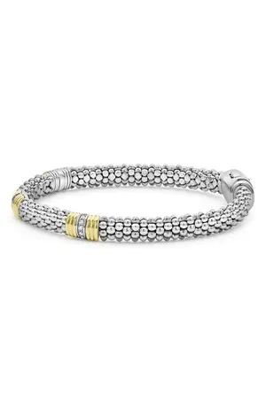 Lagos Signature Caviar Diamond Station Bracelet
