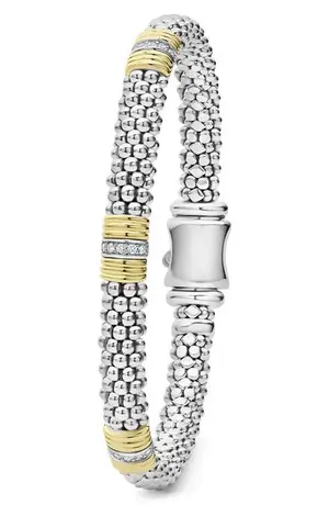 Lagos Signature Caviar Diamond Station Bracelet