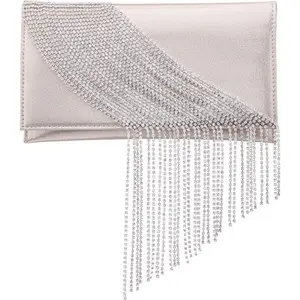 Nina Carma Fringe Clutch - Platino