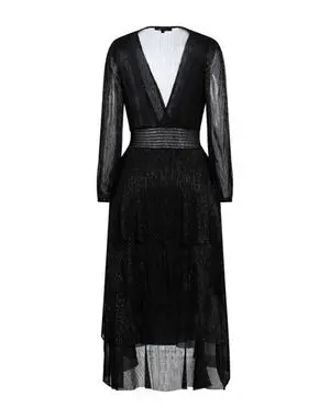 Maje Metallic Lightweight Knit Asymmetric Midi Dress