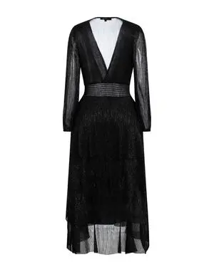 Maje Metallic Lightweight Knit Asymmetric Midi Dress