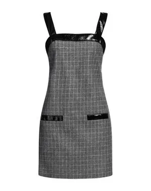 Maje Checked Mini Dress In Polyester, Acrylic, Wool, Synthetic Fibers, And Cotton - Grey