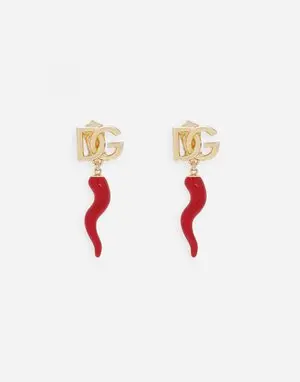 Dolce & Gabbana Logo And Horn Clip-on Earrings - Gold