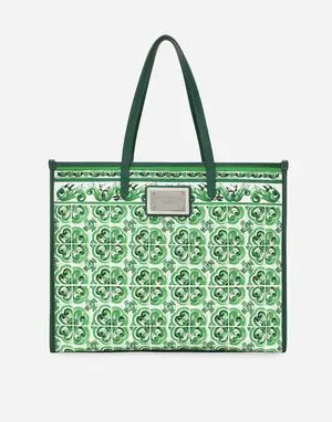 Dolce & Gabbana Large Majolica Canvas Shopper - Print