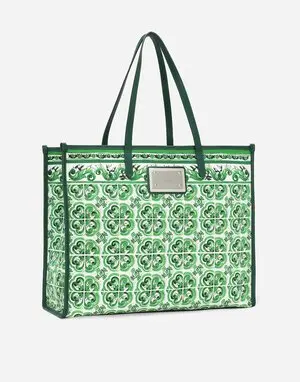 Dolce & Gabbana Large Majolica Canvas Shopper - Print