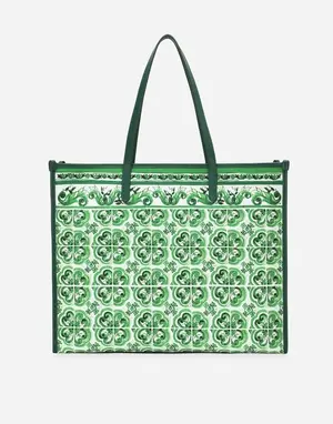 Dolce & Gabbana Large Majolica Canvas Shopper - Print