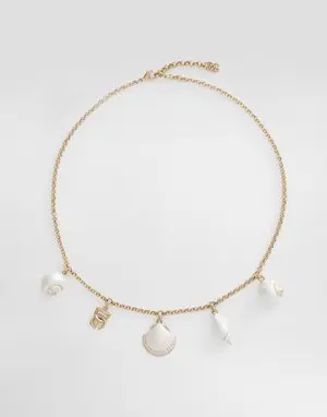Dolce & Gabbana Necklace With Dg Logo And Shells - Gold