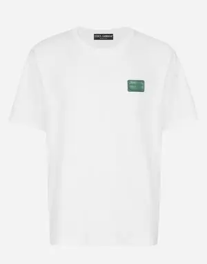 Dolce & Gabbana Cotton T-shirt With Branded Tag White