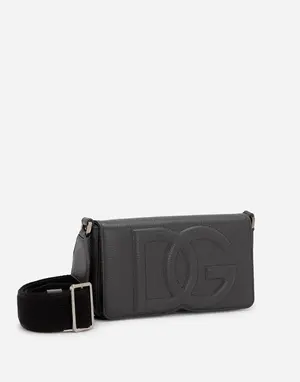 Dolce & Gabbana Deerskin Mini Bag With Logo - Grey