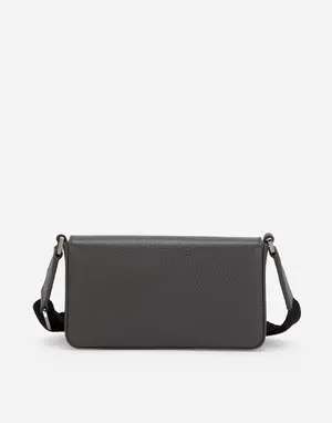 Dolce & Gabbana Deerskin Mini Bag With Logo - Grey