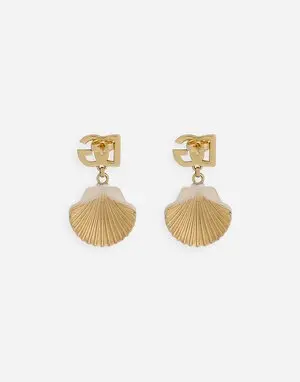 Dolce & Gabbana Dg Logo And Shell Earrings