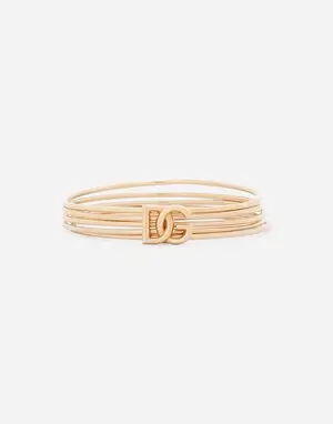 Dolce & Gabbana Multi-hoop Bangle With Logo - Gold