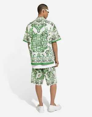 Dolce & Gabbana Crochet Lace Majolica Jogging Shorts - Print