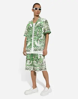 Dolce & Gabbana Crochet Lace Majolica Jogging Shorts - Print