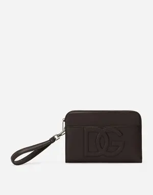 Dolce & Gabbana Deerskin Logo Pouch - Brown