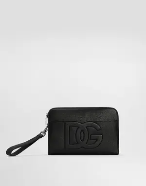 Dolce & Gabbana Deerskin Logo Pouch - Black