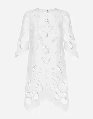 Dolce & Gabbana Cotton Poplin Midi Dress With Cut-out Detailing