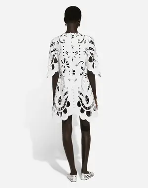 Dolce & Gabbana Cotton Poplin Midi Dress With Cut-out Detailing