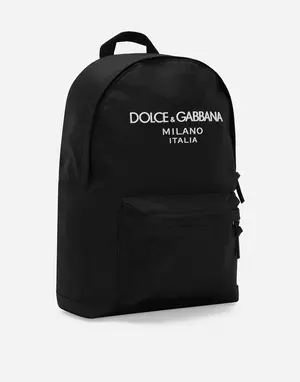 Dolce & Gabbana Nylon Backpack With Logo - Black