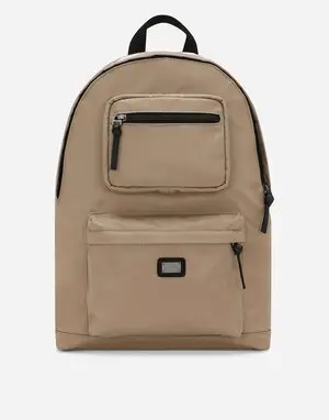 Dolce & Gabbana Nylon Backpack With Logo - Beige