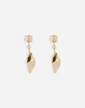 Dolce & Gabbana Rhinestone Shell Earrings