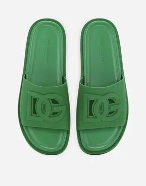 Dolce & Gabbana Rubber Beachwear Slides - Green