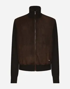 Dolce & Gabbana High-necked Leather And Wool Jacket