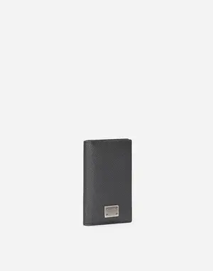 Dolce & Gabbana Dauphine-print Calfskin Bifold Card Holder - Grey
