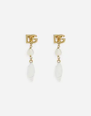 Dolce & Gabbana Dg Logo Shell Earrings - Gold