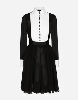 Dolce & Gabbana Silk Chiffon Midi Shirt Dress