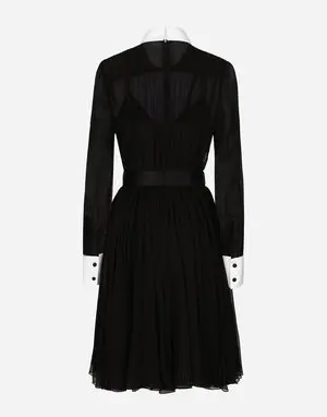 Dolce & Gabbana Silk Chiffon Midi Shirt Dress