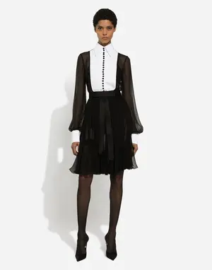 Dolce & Gabbana Silk Chiffon Midi Shirt Dress