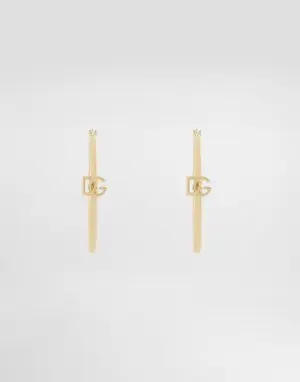 Dolce & Gabbana Dg Logo Creole Hoop Earrings - Gold