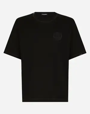 Dolce & Gabbana Cotton T-shirt With Logo Embroidery Black