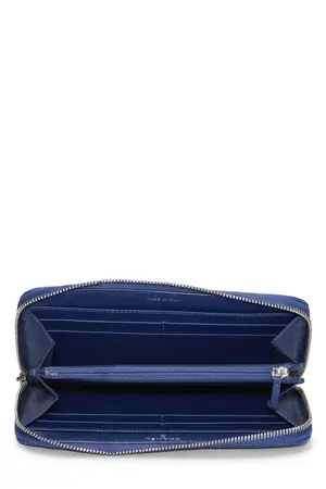 Chanel Quilted Caviar Zip Around Wallet - Blue