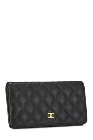 Chanel Quilted Caviar Classic Long Yen Wallet