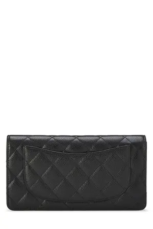 Chanel Quilted Caviar Classic Long Yen Wallet