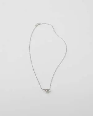 Prada Eternal Gold Pendant Necklace - White Gold/ White