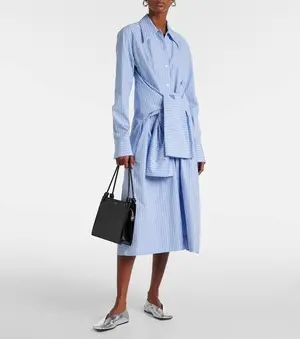 JIL SANDER Pinstripe Cotton Shirt Dress