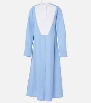 JIL SANDER Pinstripe Cotton Shirt Dress