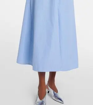 JIL SANDER Pinstripe Cotton Shirt Dress